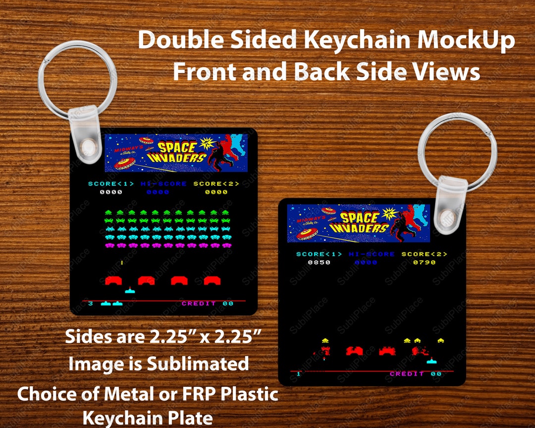 Space Invaders Arcade Game Double-sided Keychain Marquee & - Etsy