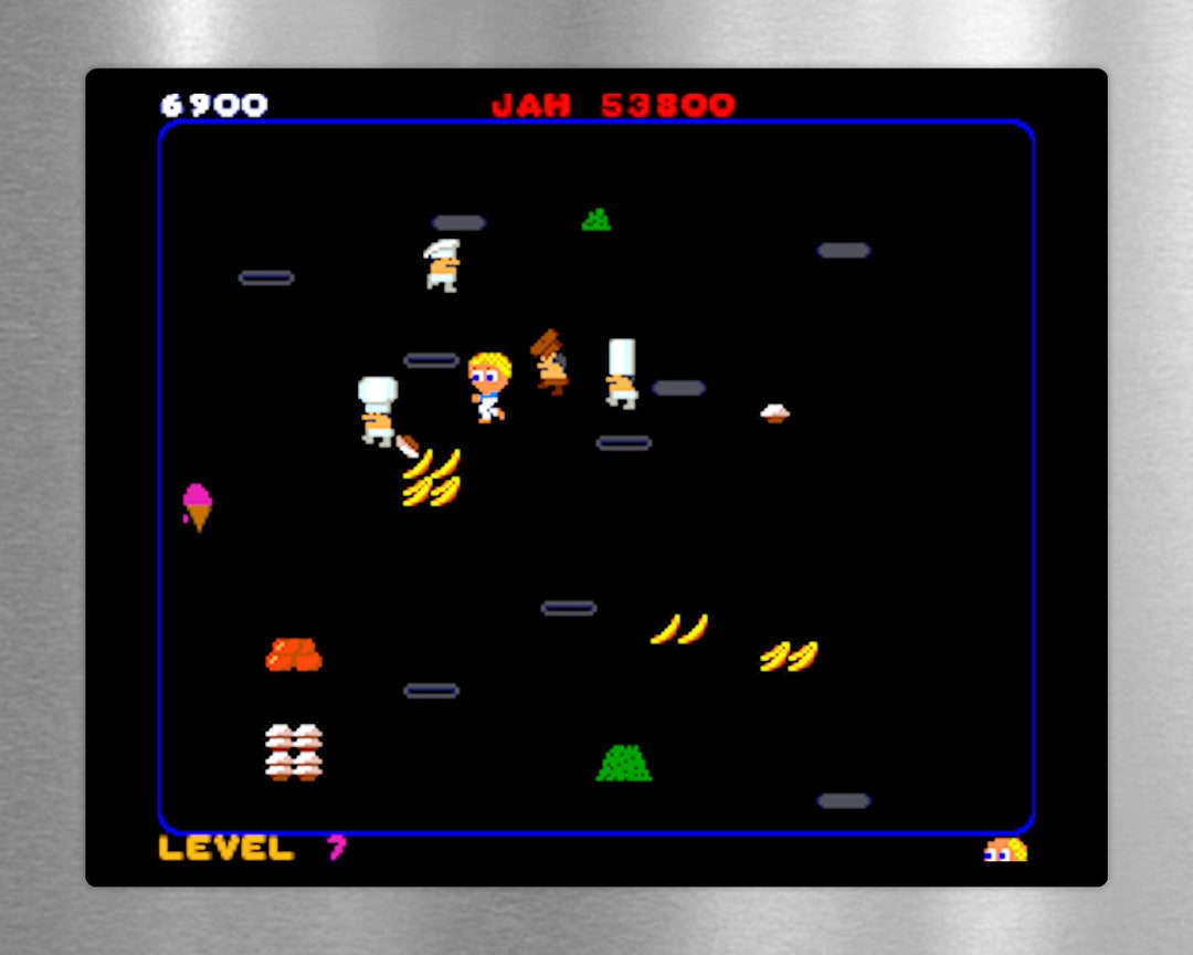 Food Fight Arcade Game 6900 Score Screenshot 8x10 - Etsy