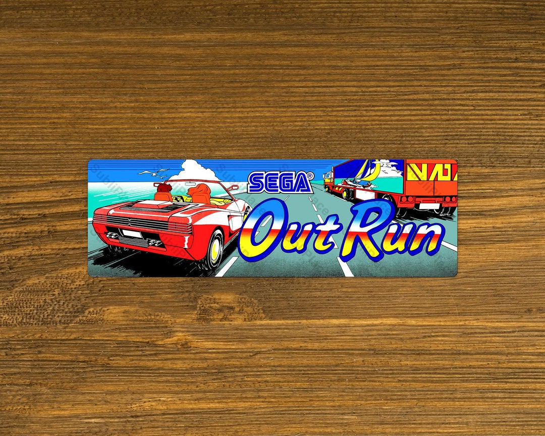 Out Run Arcade Game Marquee Fridge Magnet 1.75"x5.5" Metal Plate - High ...