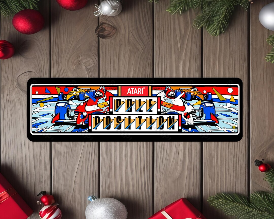 Pole Position Arcade Game Marquee Image on a 4"x13.5" Metal Plate ...