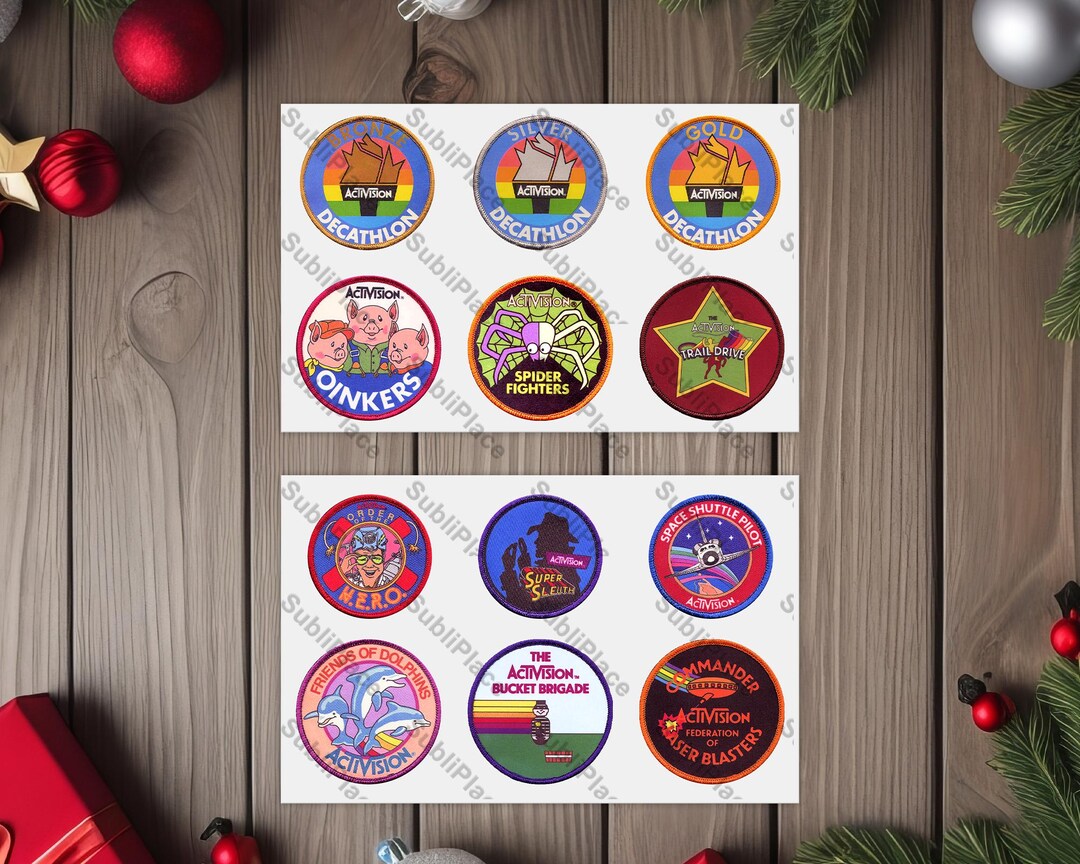 12 Activision Atari Patch Stickers - Each Sticker is Approximate 60% ...
