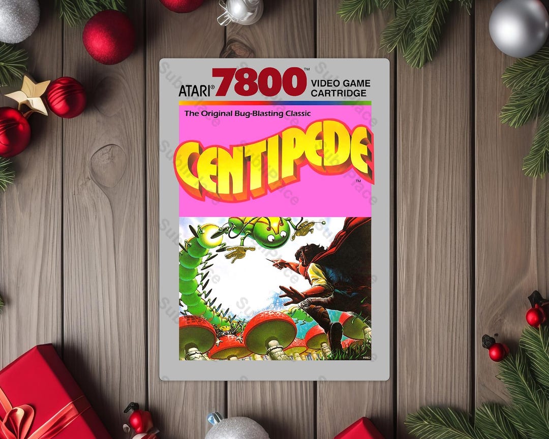 Atari 7800 Centipede Box Cover Video Game Image on a 5"x7" Metal Plate ...