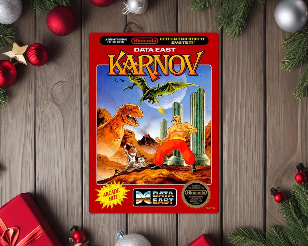 NES Karnov Box Cover Video Game Image on a 5"x7" Metal Plate - High ...