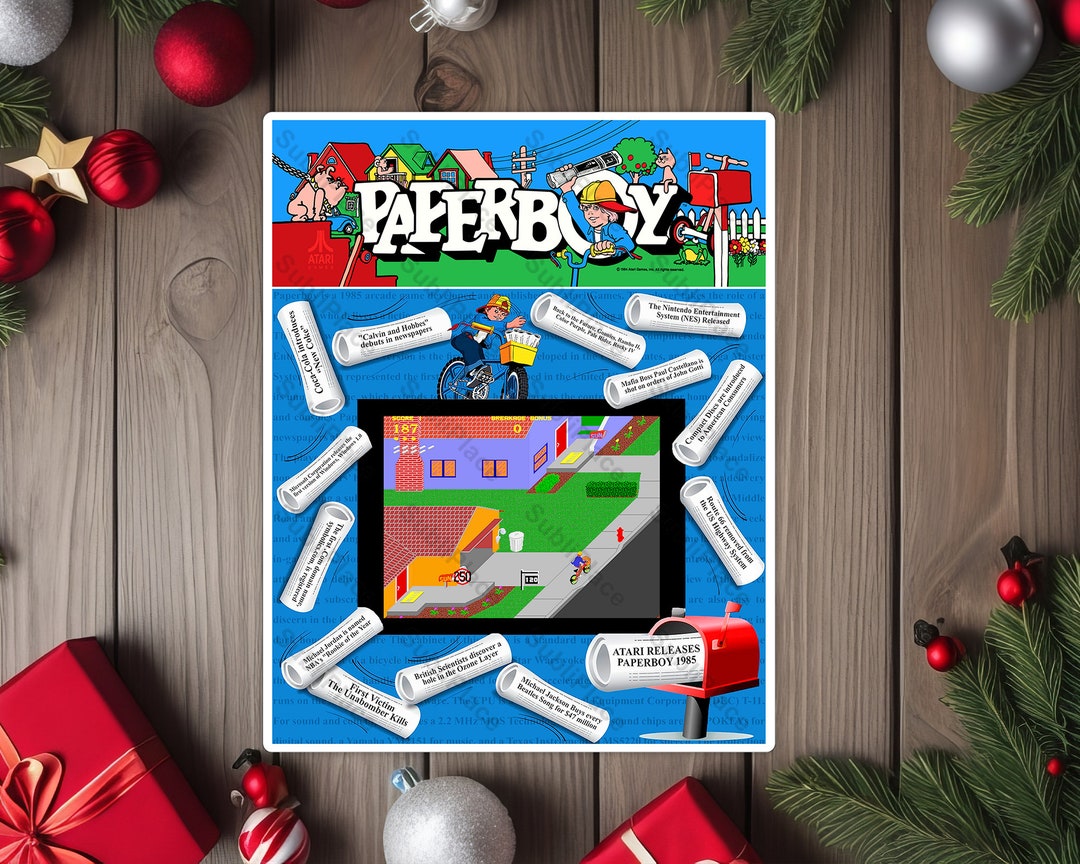 Paperboy Arcade Game Marquee, Bezel & Screenshot 8"x10" Metal Plate ...