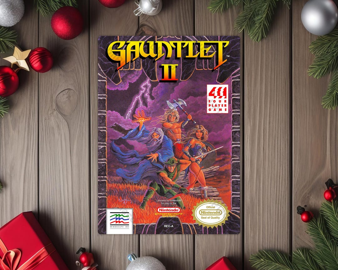 NES Gauntlet II Box Cover Video Game Image on a 5