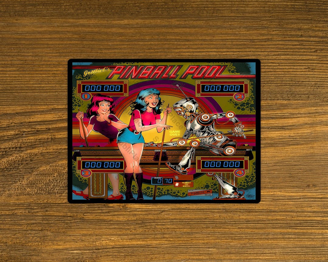 Pinball Pool - Pinball Backglass Image - Arcade Game Fridge Magnet 3"x4 ...
