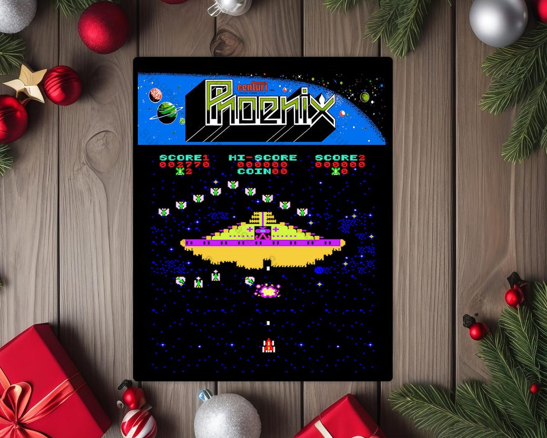 Phoenix Arcade Game Marquee & Screenshot 8x10 Metal Plate High Gloss ...