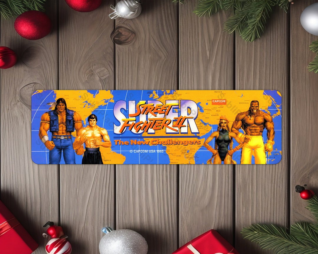 Super Street Fighter II the New Challengers Arcade Game Marquee 4"x13.5 ...