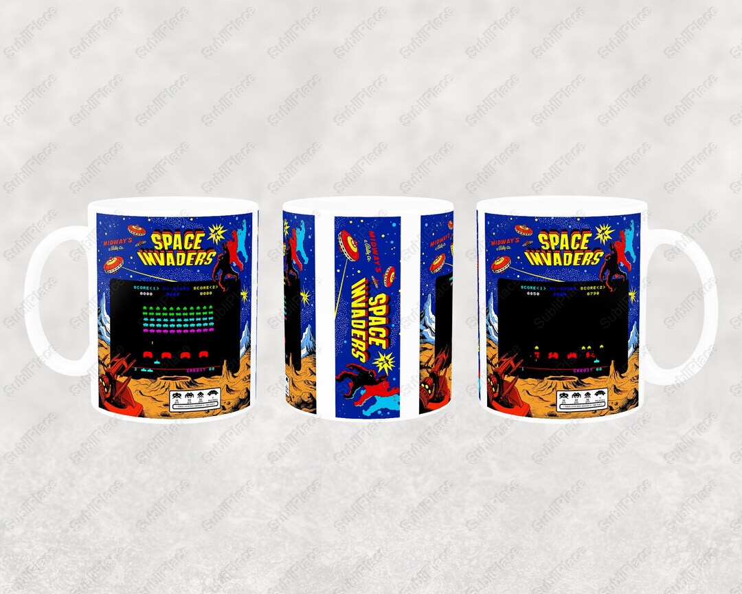 Space Invaders Arcade Game Marquee, Bezel and Screenshots 11 Oz Coffee ...