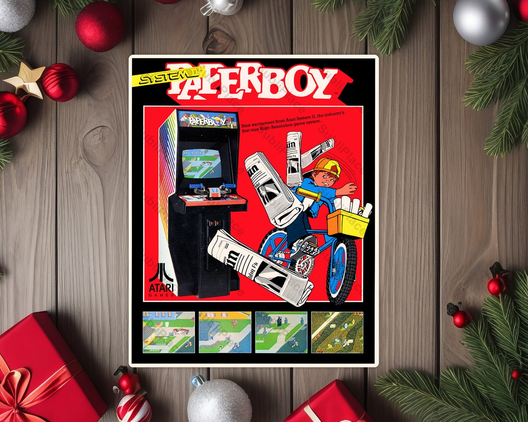 Paperboy Arcade Game Flyer Promo Art Image on a 8x10 Metal Plate High ...