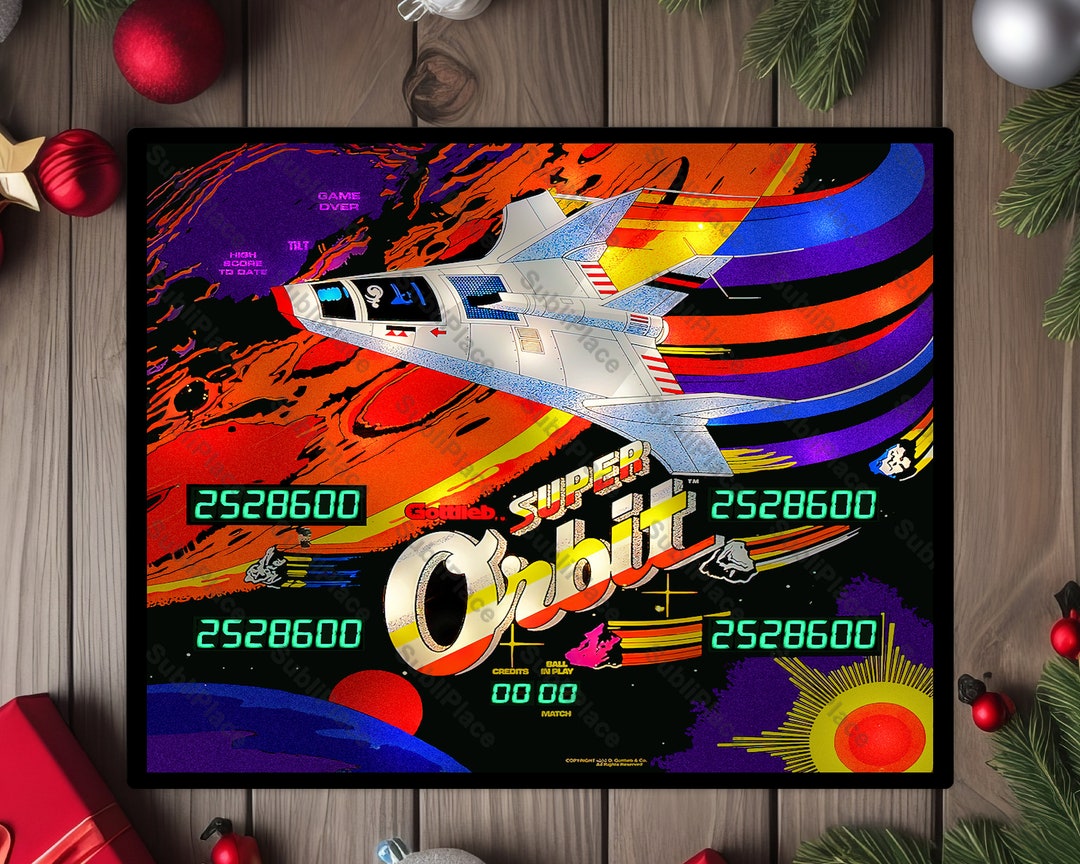 Super Orbit Gottlieb 1983 Pinball Arcade Game Backglass Image on a 8x10 ...