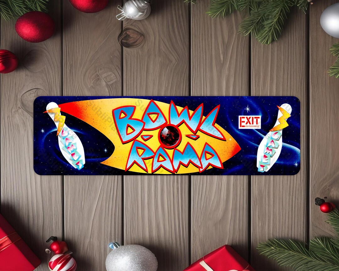 Bowl-o-rama Arcade Game Marquee 4"x13.5" Metal Plate - High Gloss With ...
