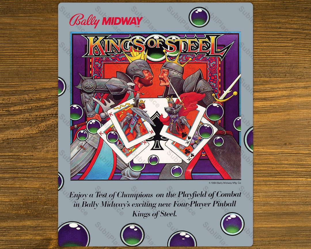 Kings of Steel Pinball Arcade Game Flyer Promo Art Image on 8x10 Metal ...