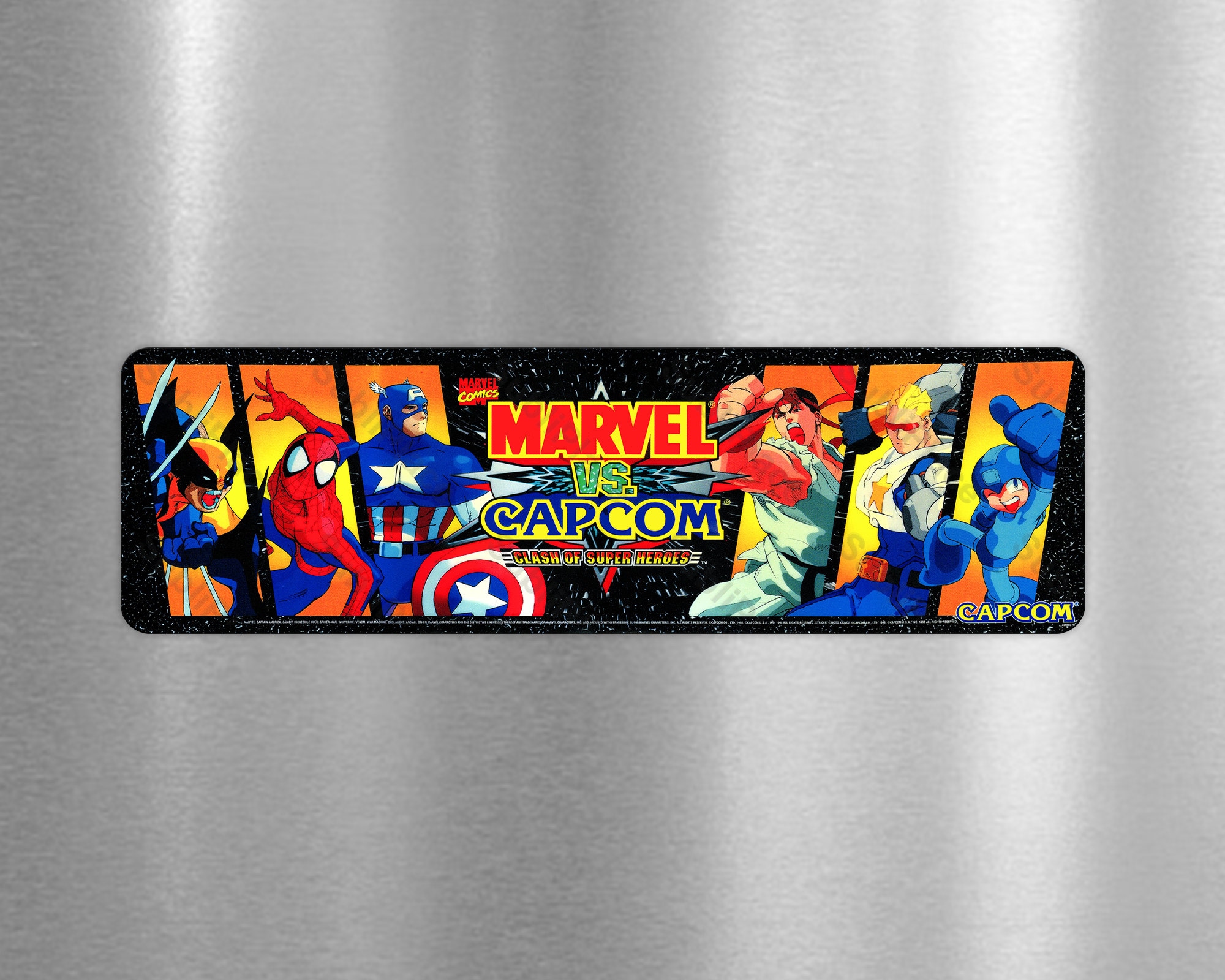 Marvel Vs Capcom Arcade Game Marquee 4"x13.5" Metal Plate - High Gloss ...