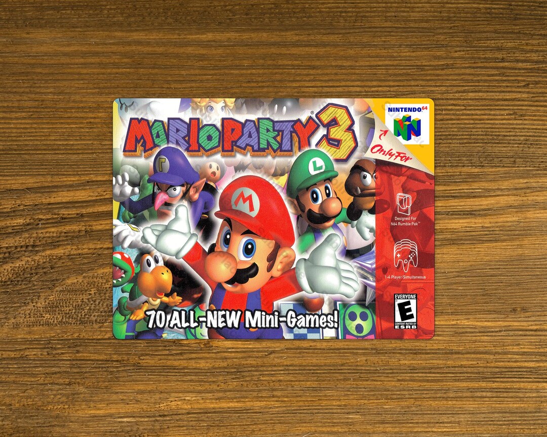 N64 Mario Party 3 - Video Game Box Cover Image on a Fridge Magnet 3"x4 ...
