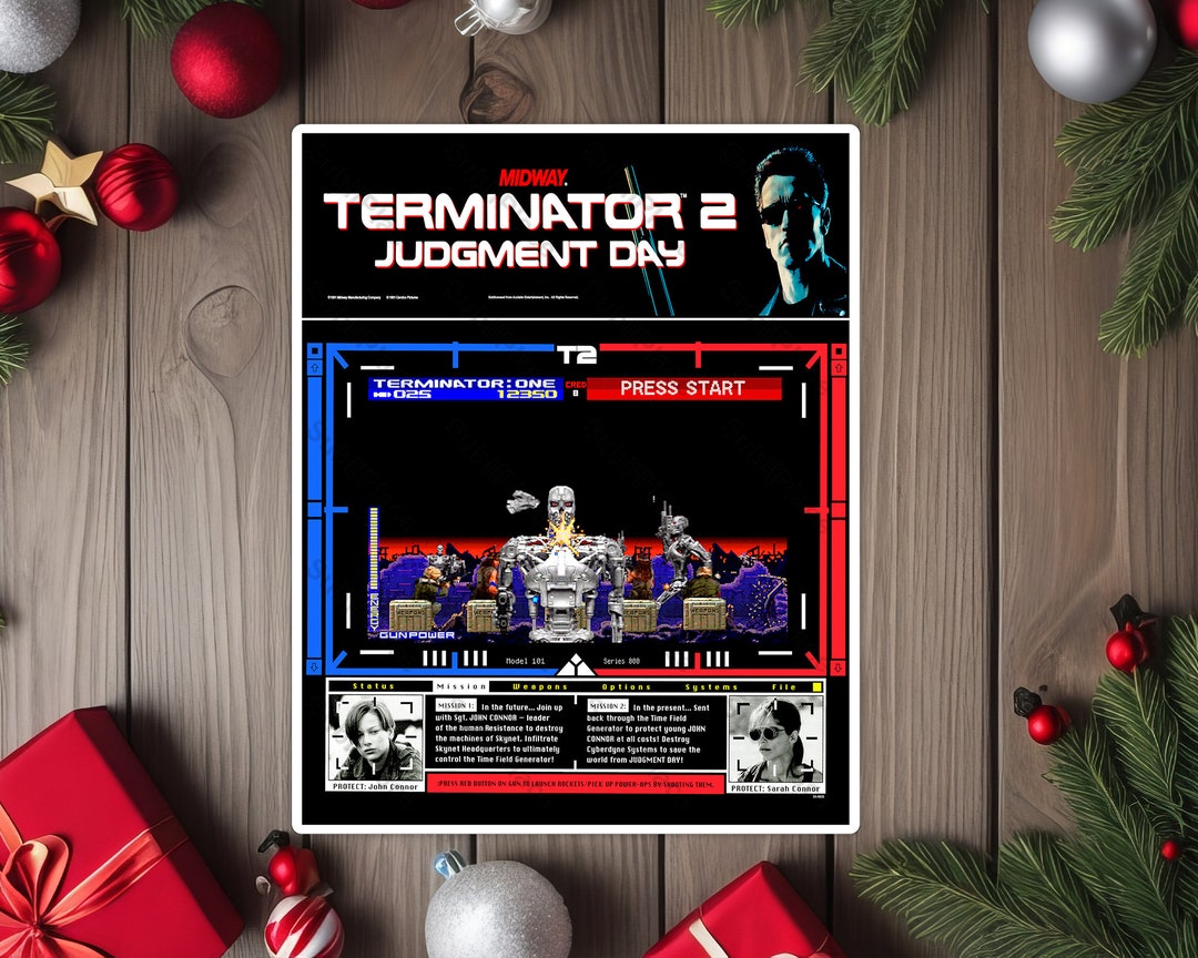 Terminator 2 Judgment Day Arcade Game Marquee, Bezel & Screenshot 8"x10 ...