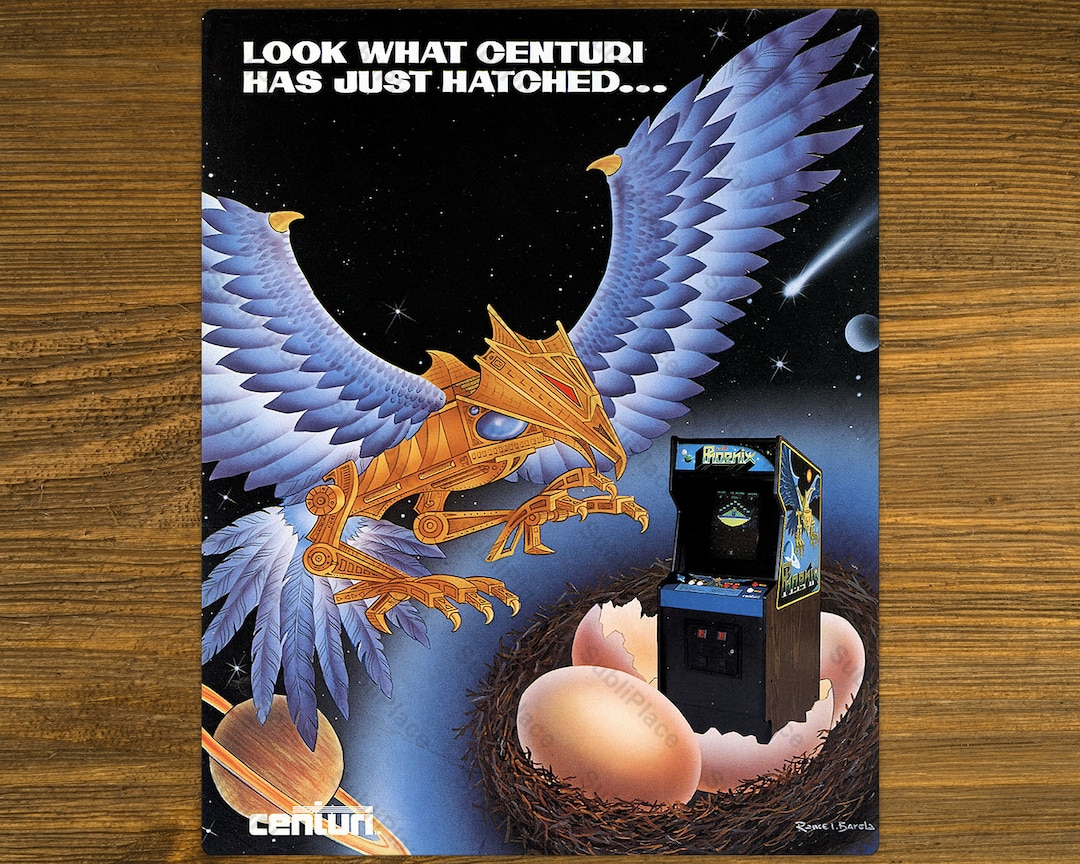 Phoenix Arcade Game Flyer Promo Art Image on a 8x10 Metal Plate High ...