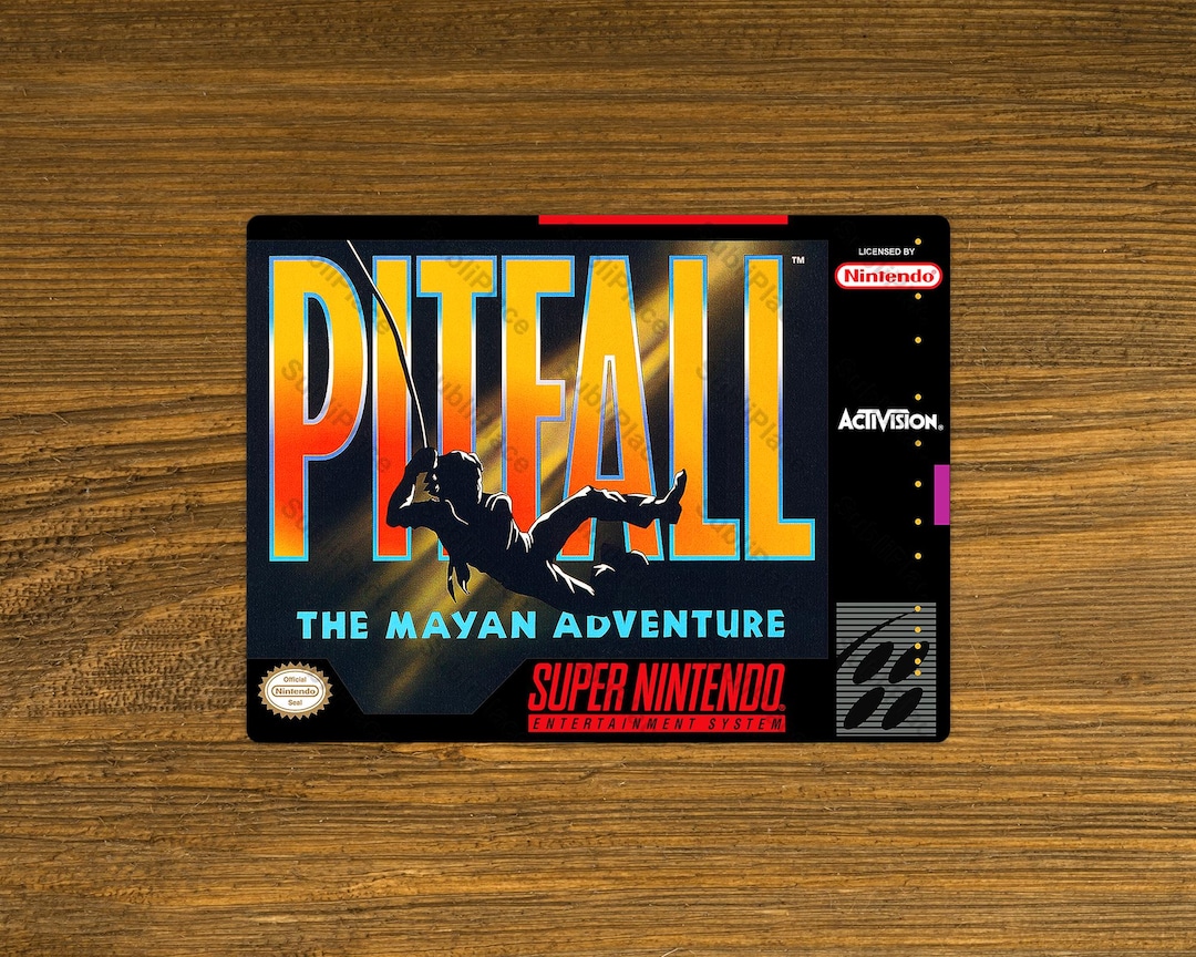 Super NES Pitfall the Mayan Adventure Video Game Box Cover Image on a ...