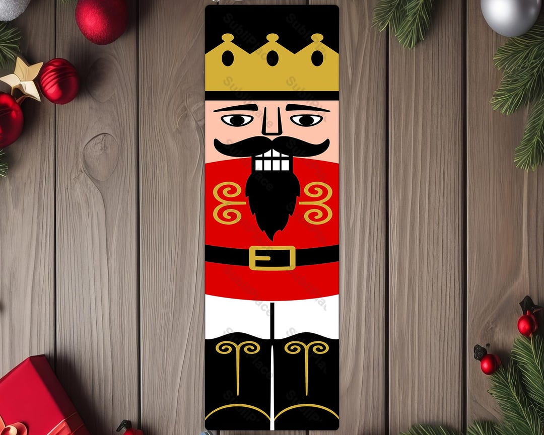 Nutcracker King Black Beard Version Christmas Holiday Image on 5.5x17.5 ...