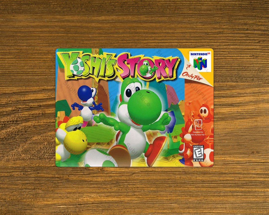 N64 Yoshi's Story - Video Game Box Cover Image on a Fridge Magnet 3"x4 ...