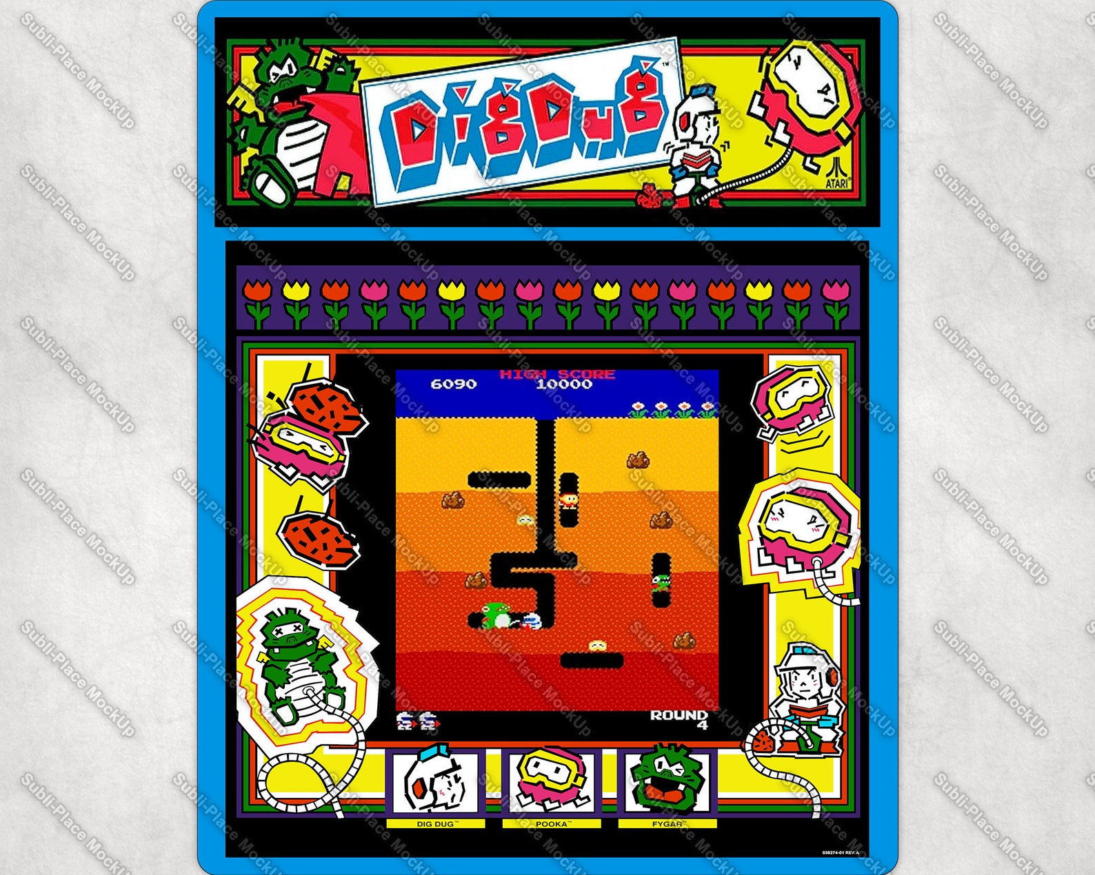 Dig Dug Arcade Game Marquee Bezel & Screenshot - Etsy