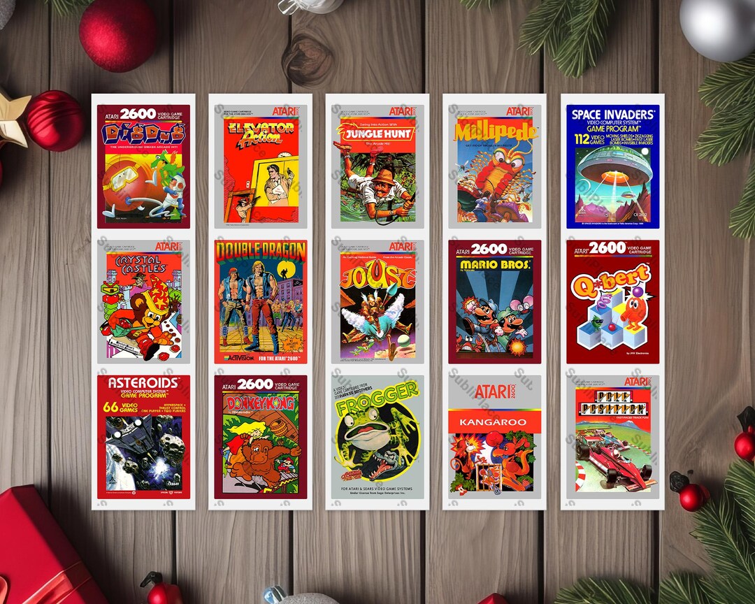 Set of 15 Atari 2600 Box Cover Image Stickers - Each Sticker is 1.65" X ...