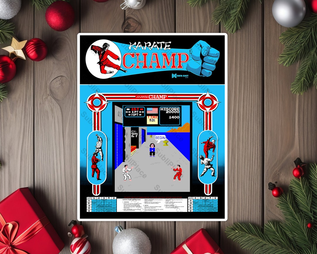 Karate Champ Arcade Game Marquee, Bezel & Screenshot 8"x10" Metal Plate ...
