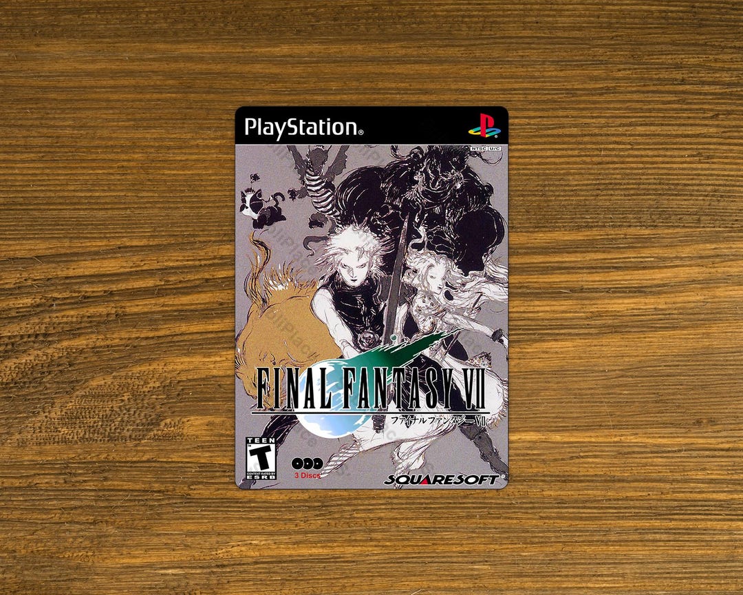 Final Fantasy VII - PS1 Box Cover Video Game Image on a Fridge Magnet 2 ...