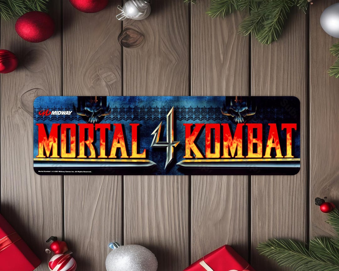 Mortal Kombat 4 Arcade Game Marquee 4"x13.5" Metal Plate - High Gloss ...