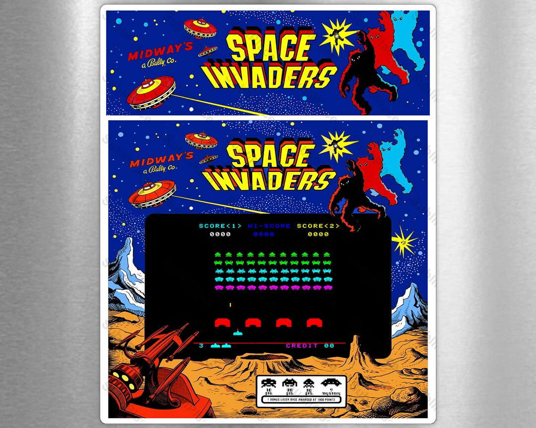 Space Invaders Arcade Game Marquee Bezel & Screenshot - Etsy
