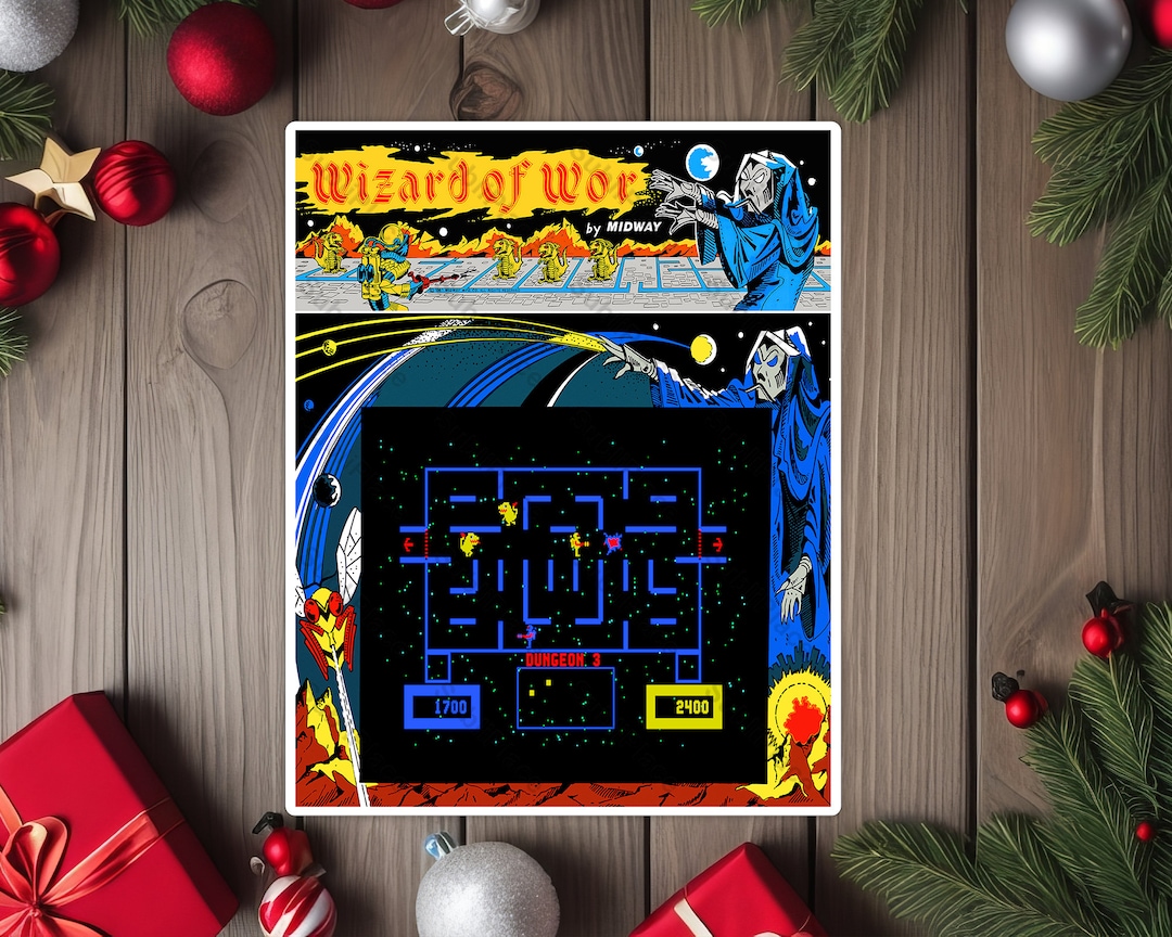 Wizard of Wor Arcade Game Marquee, Bezel & Screenshot 8"x10" Metal ...