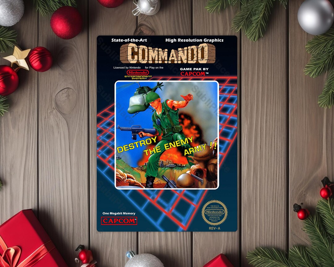 NES Commando Box Cover Video Game Image on a 5"x7" Metal Plate - High ...