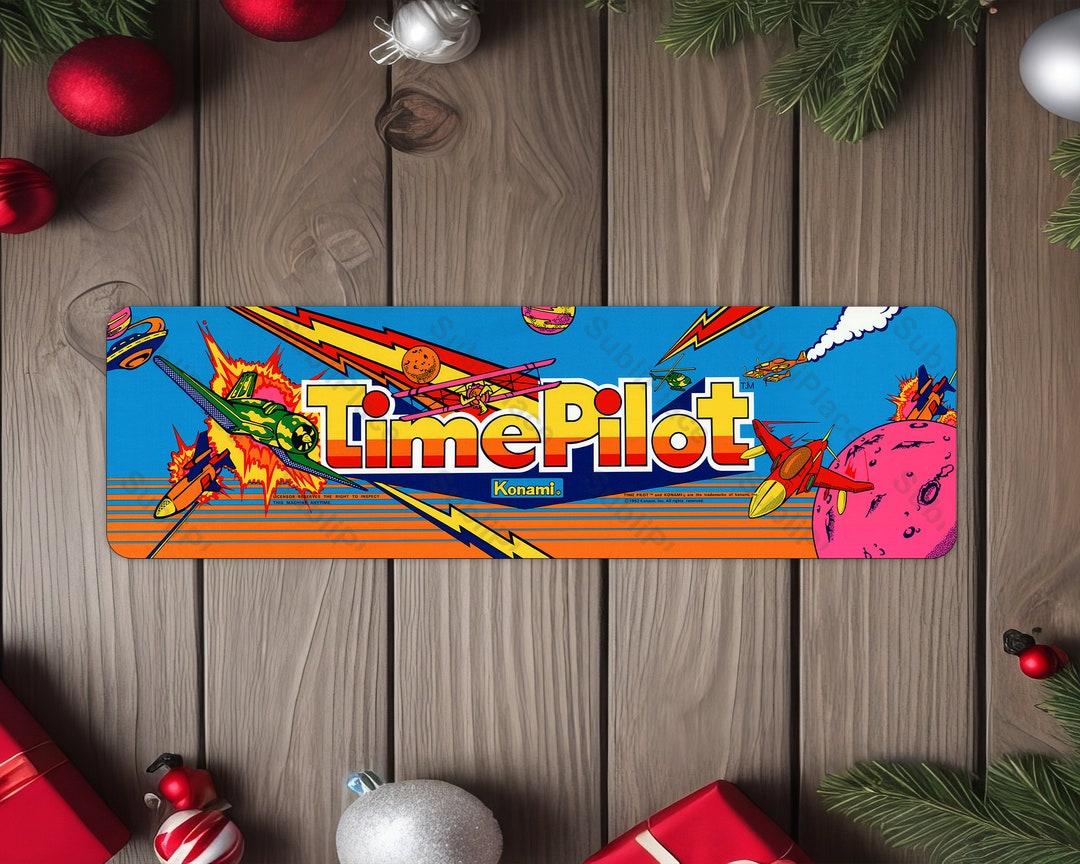 Timepilot - Konami Arcade Game Marquee 4"x13.5" Metal Plate - High ...