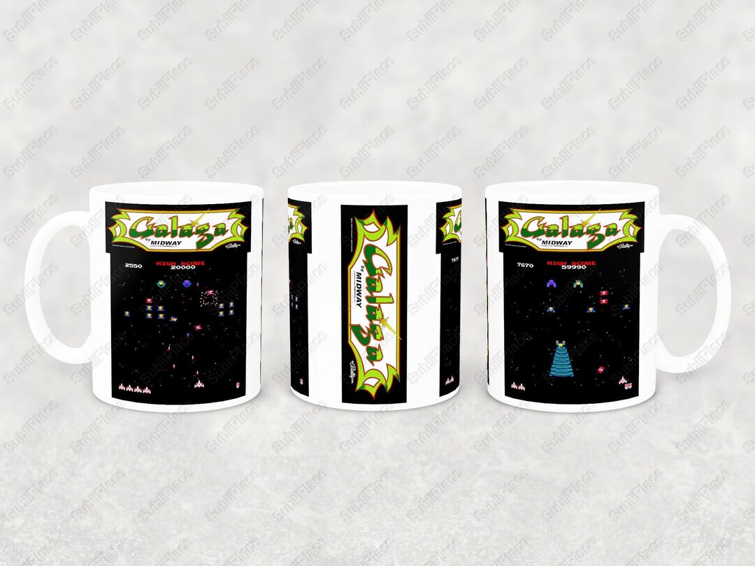 Galaga Arcade Game Marquee and Gameplay Screenshots 11 Oz Coffee Mug ...