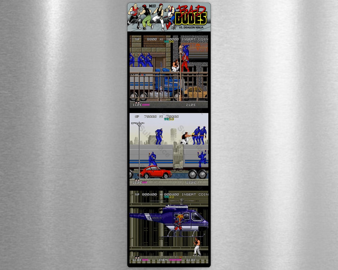 Bad Dudes Arcade Game Marquee With 3 Screenshots on - Etsy