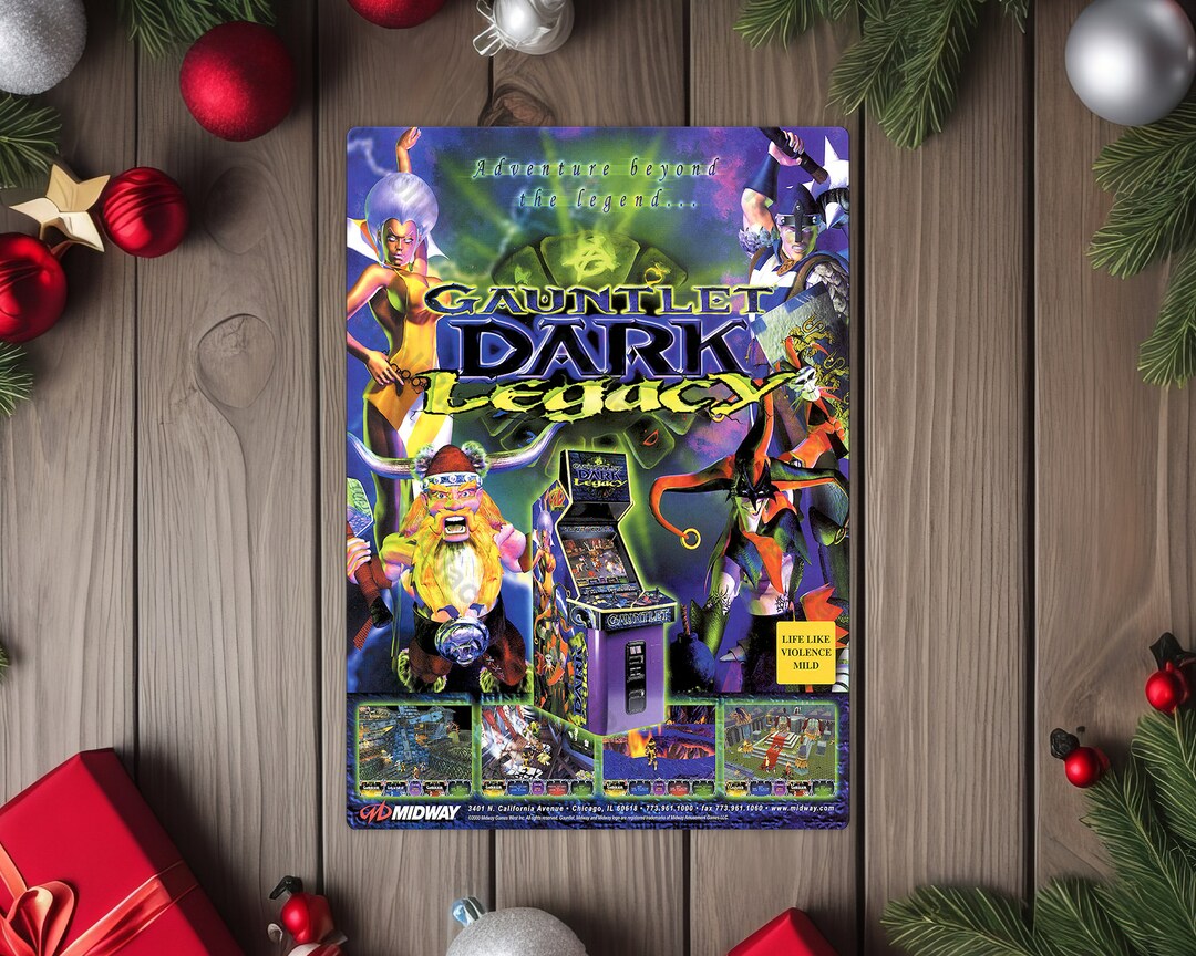 Gauntlet Dark Legacy Arcade Game Flyer Promo Art Image on a 5"x7" Metal ...
