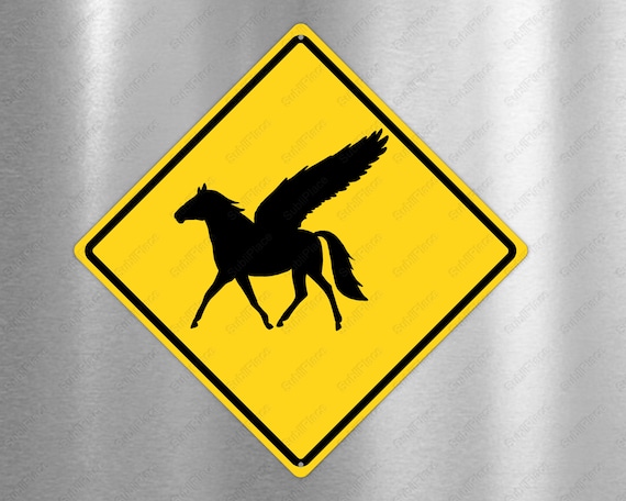 Pegasus Crossing Sign Metal Plate 12 Long Sides | Etsy