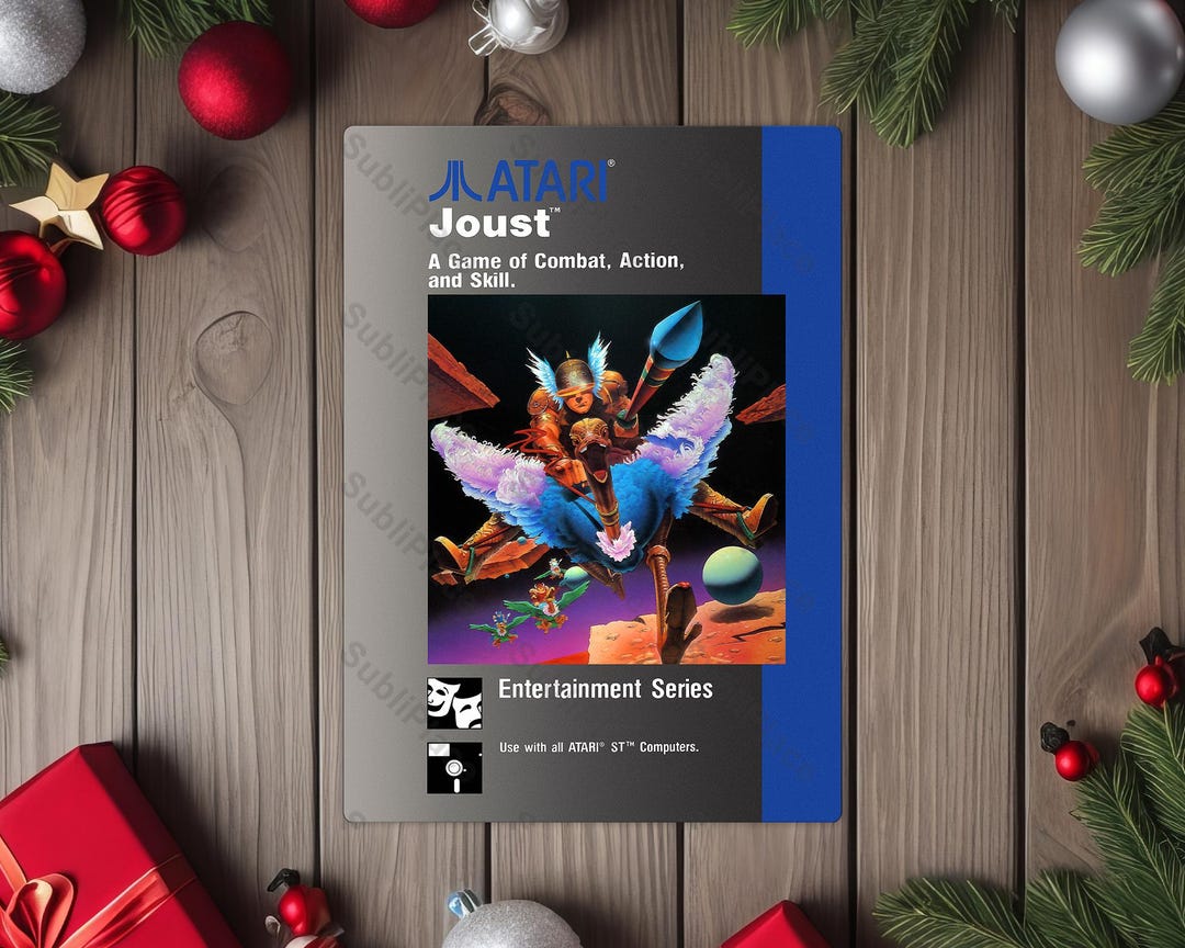 Atari ST Joust Box Cover Video Game Image on a 5"x7" Metal Plate - High ...