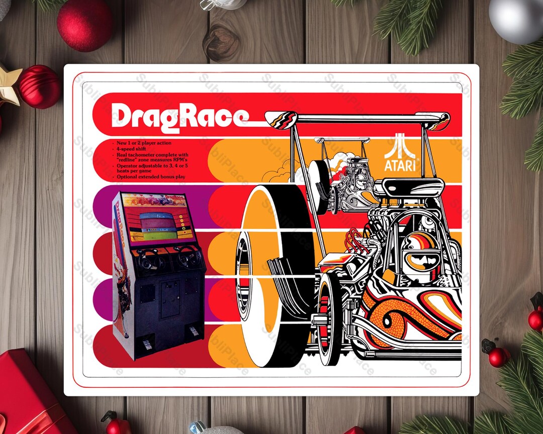 Drag Race Arcade Game Flyer Promo Art Image on a 8x10 Metal Plate High ...