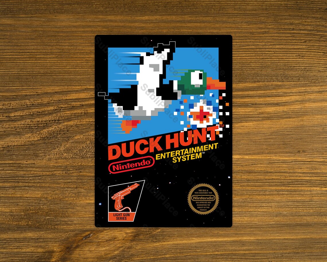 NES Duck Hunt Box Cover Video Game Image on a 5"x7" Metal Plate - High ...