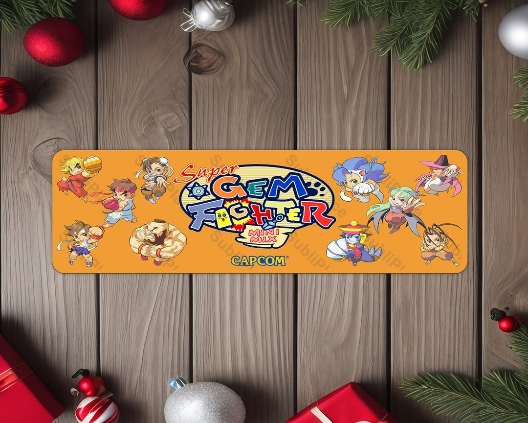 Super Gem Fighter Mini Mix Arcade Game Marquee 4x13.5 Metal Plate High ...