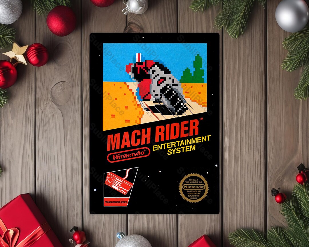 NES Mach Rider Box Cover Video Game Image on a 5"x7" Metal Plate - High ...