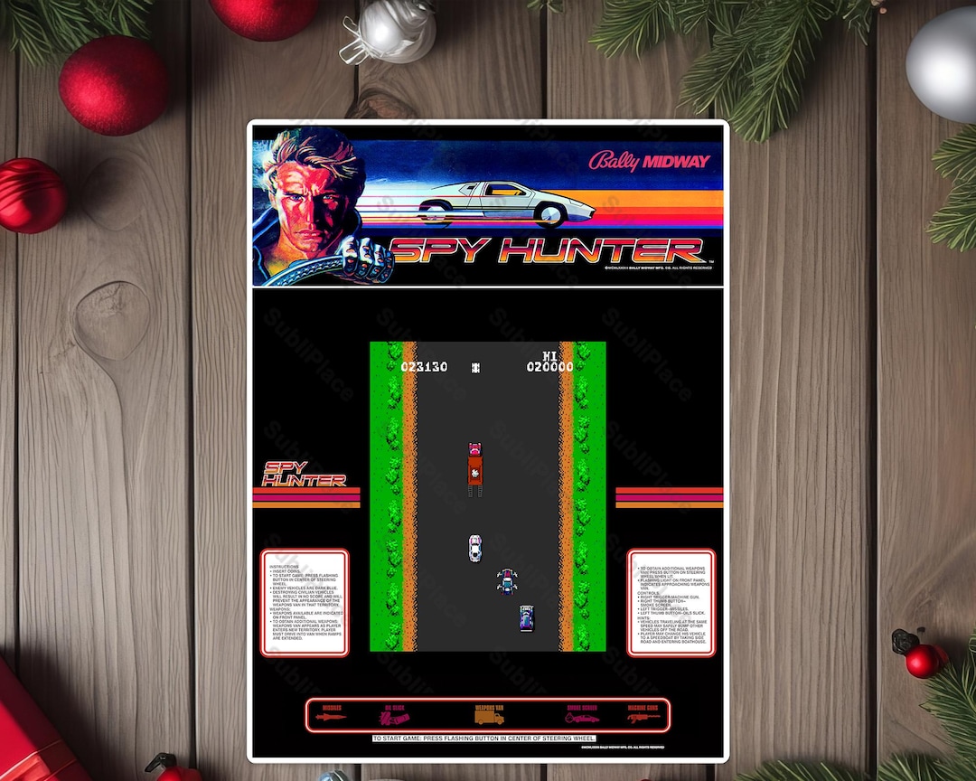 Spy Hunter Arcade Game Original Marquee, Bezel & Screenshot Image on 12 ...
