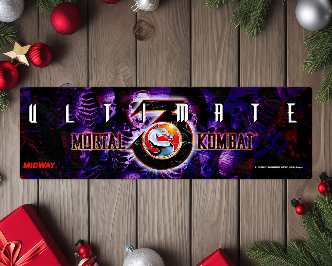 Ultimate Mortal Kombat 3 Arcade Game Marquee 5.5"x17.5" Custom Metal ...