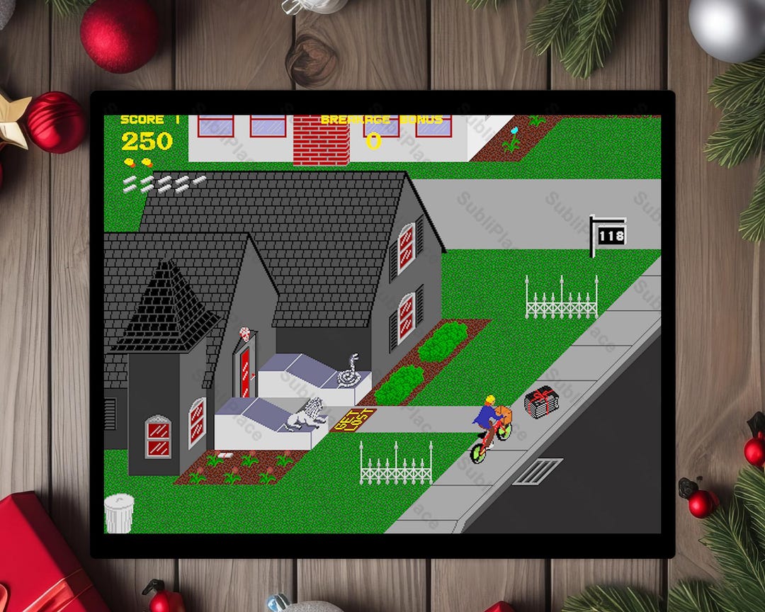Paperboy Arcade Game 250 Score Screenshot Image on a 8x10 Metal Plate ...