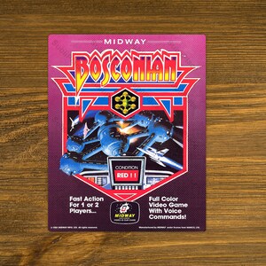 Bosconian Arcade Game Flyer Promo Art Image on a 8"x10" Metal Plate ...