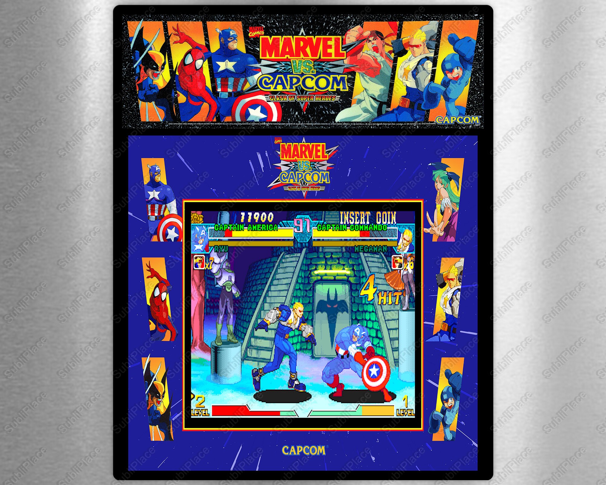 Marvel Vs Capcom Arcade Game Marquee Bezel A Version & - Etsy