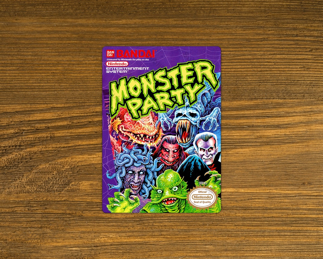 Monster Party NES Box Cover Video Game Fridge Magnet 2.5x3.5 Metal ...