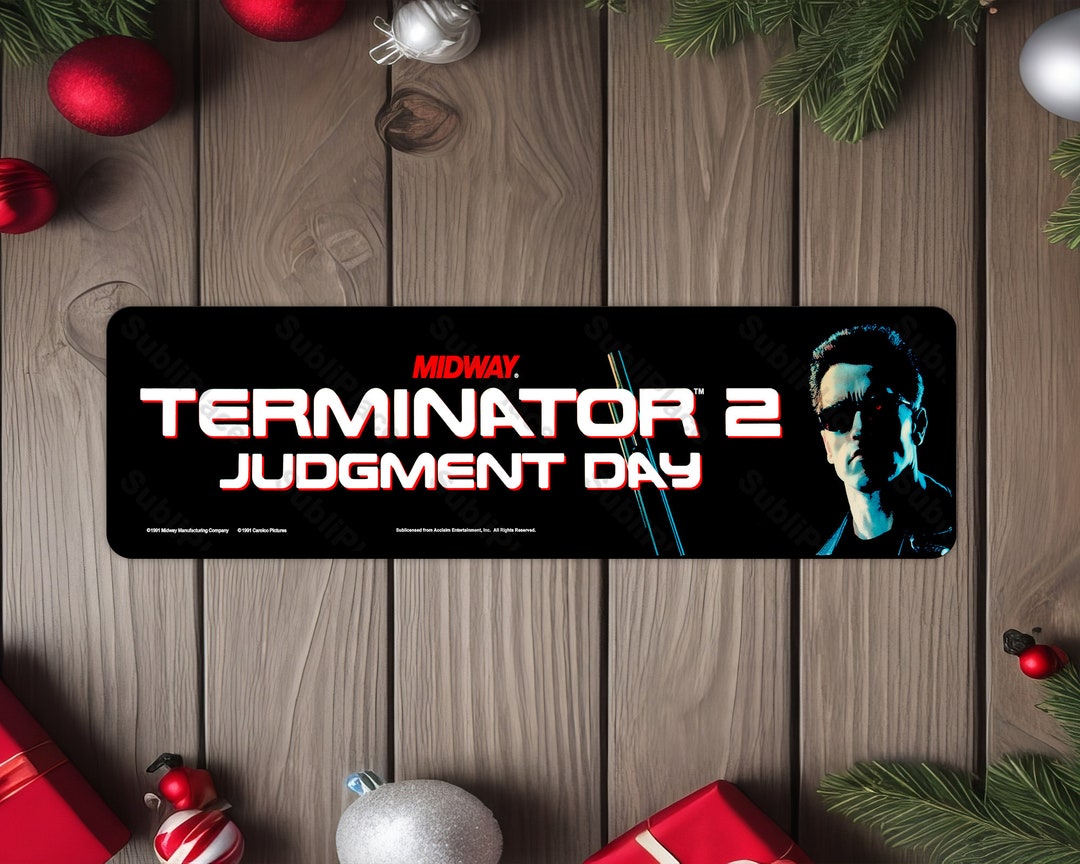 Terminator 2 Judgment Day Arcade Game Marquee 4x13.5 Metal Plate High ...