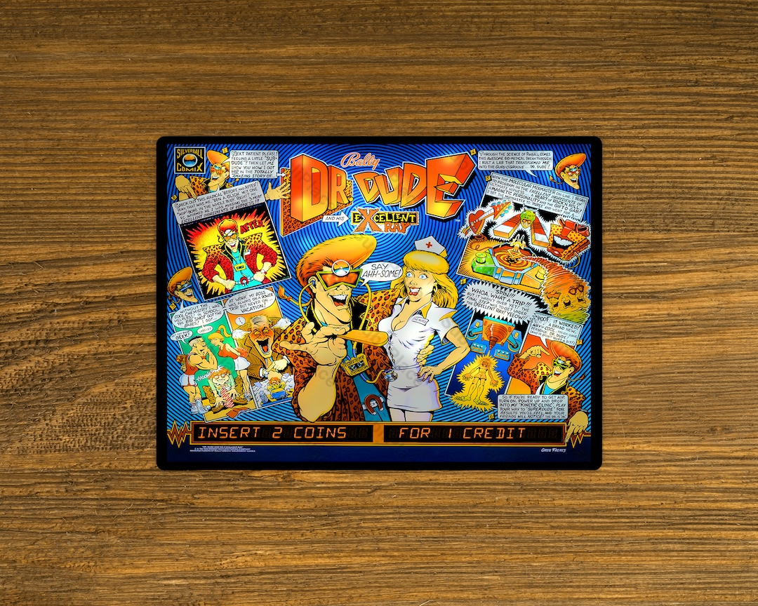 Dr Dude Bally 1990 Pinball Backglass Image Arcade Game Fridge Magnet ...